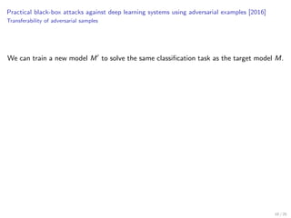 Adversarial examples in deep learning (Gregory Chatel) | PDF | Computing | Technology & Computing