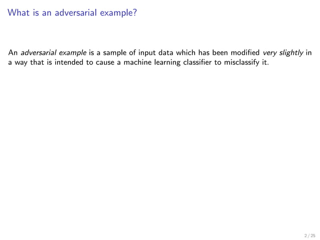 Adversarial examples in deep learning (Gregory Chatel) | PDF ...