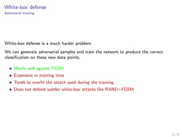 Adversarial examples in deep learning (Gregory Chatel) | PDF ...