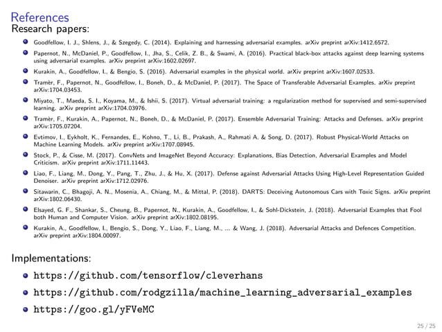 Adversarial examples in deep learning (Gregory Chatel) | PDF | Computing | Technology & Computing