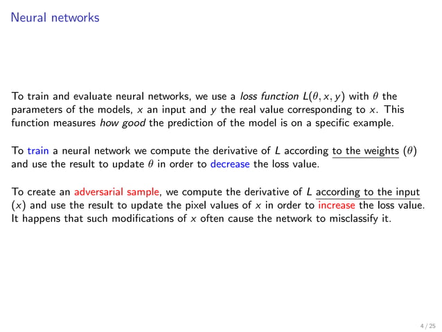 Adversarial examples in deep learning (Gregory Chatel) | PDF | Computing | Technology & Computing