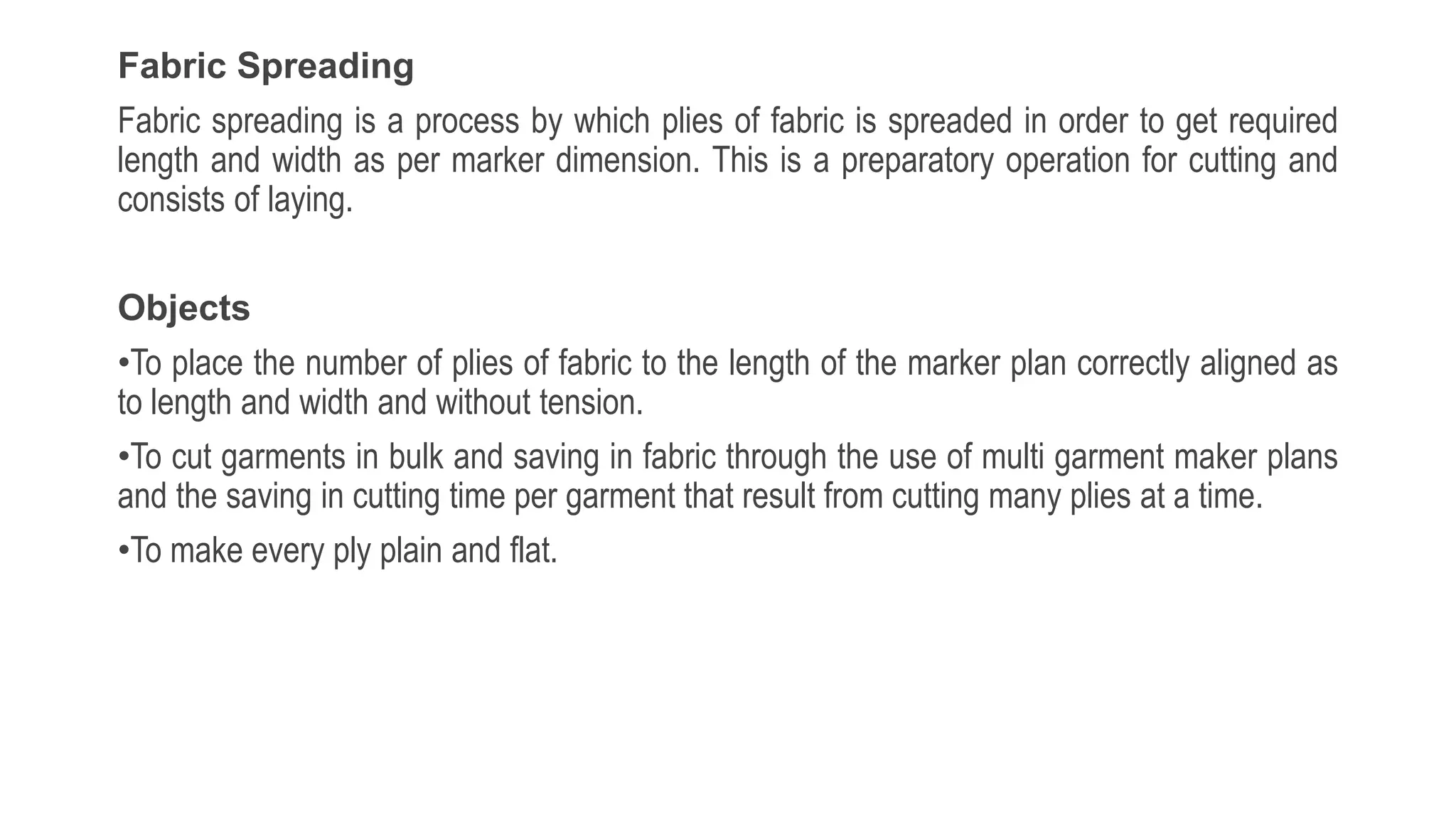 Garment construction and process flow in spredding and cutting | PPTX