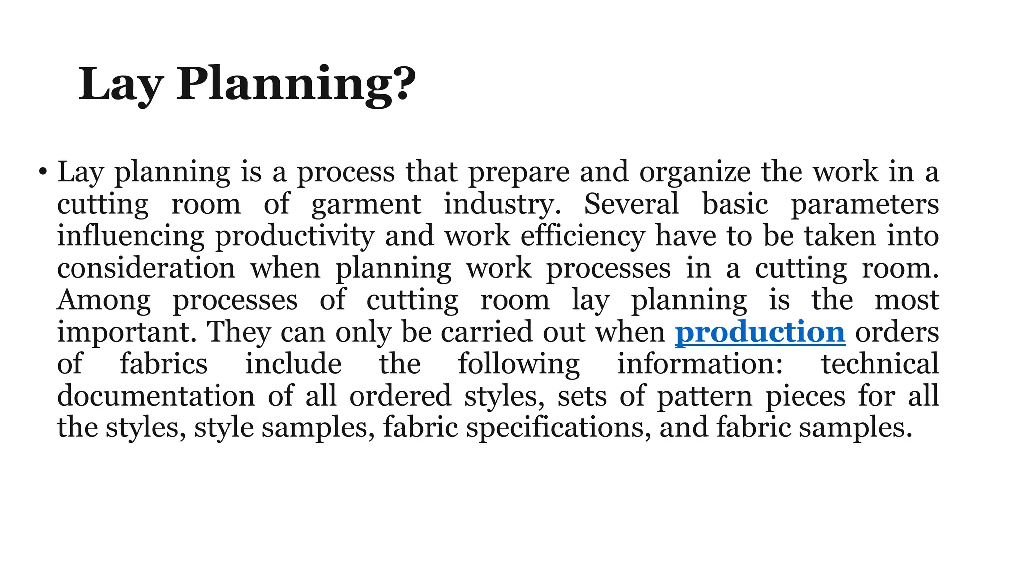 Garment construction and process flow in spredding and cutting | PPTX