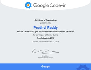 Gci 2018 certificate for prudhvi reddy | PDF
