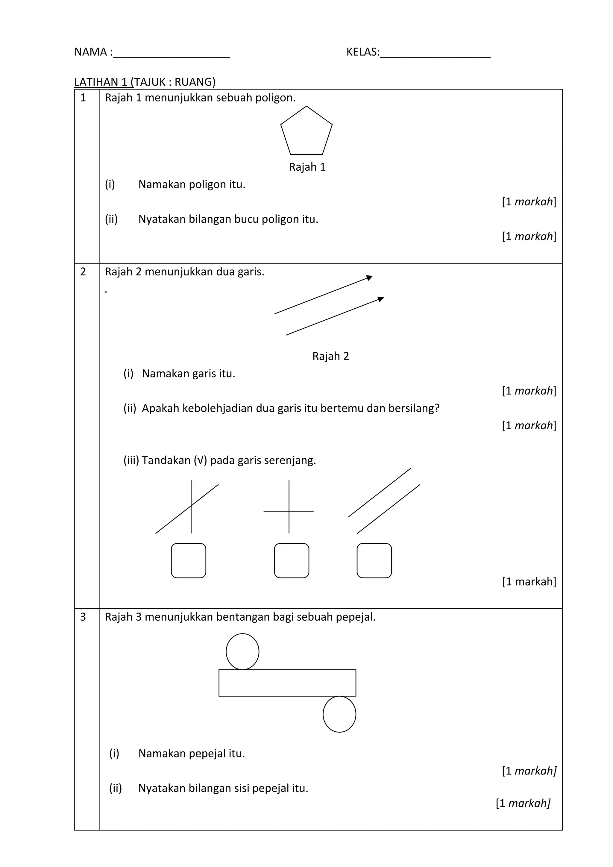 LATIHAN TAJUK RUANG | PDF