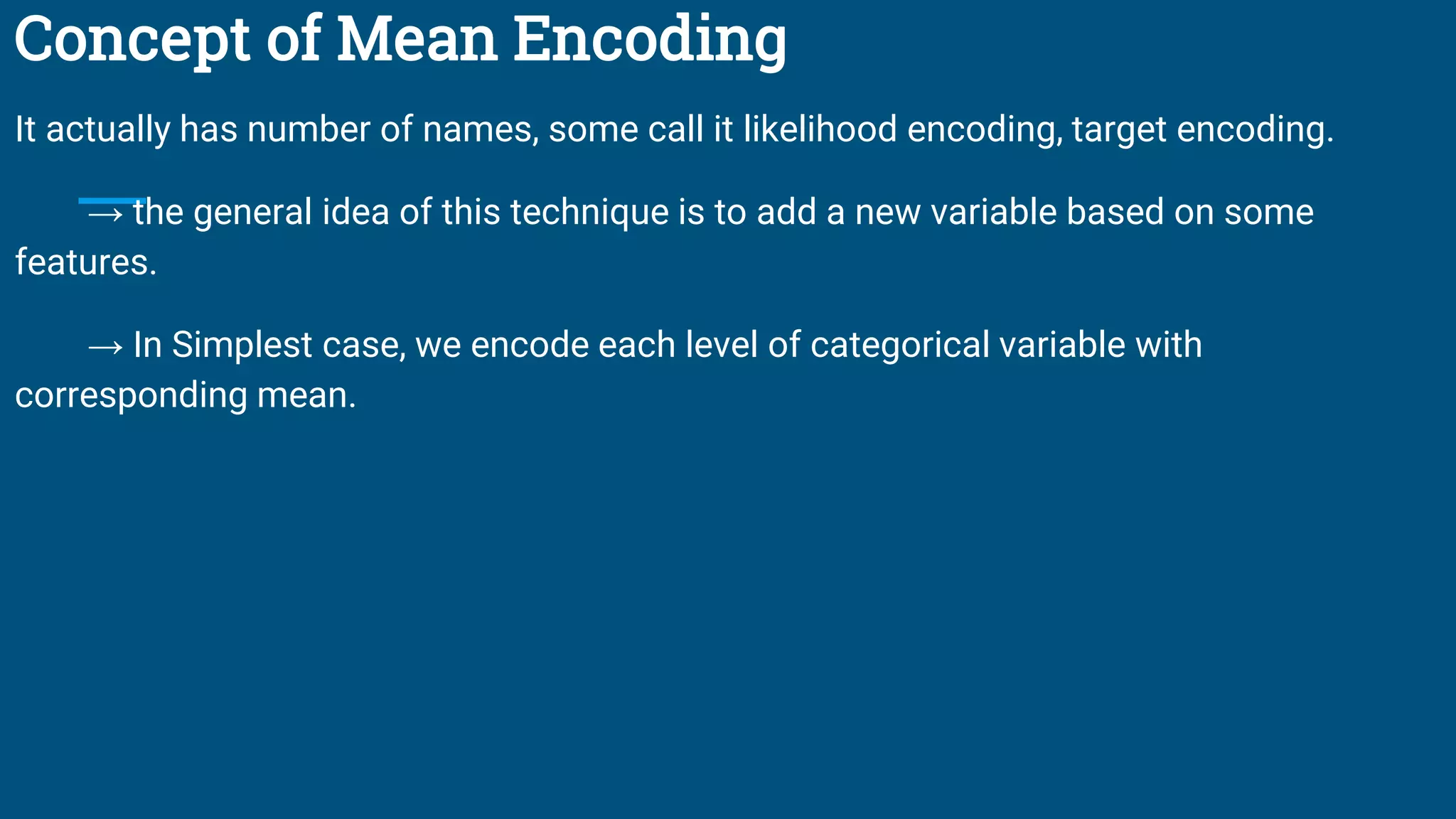 Feature engineering mean encodings | PPTX