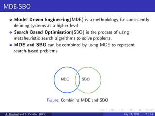 Automatic generation of evolution rules for model-driven optimisation | PPT
