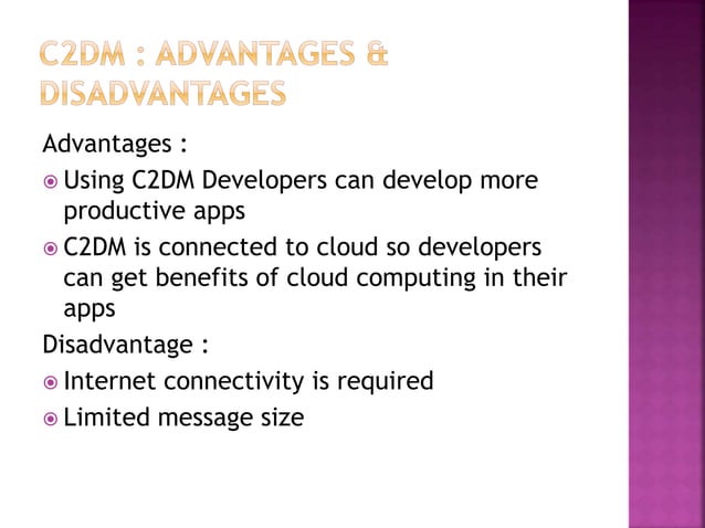GCM Technology for Android | PPTX | Cloud Computing | Internet