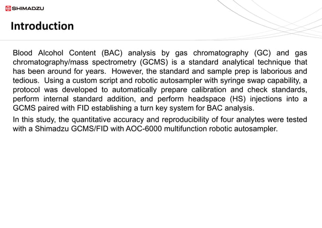 Blood Alcohol Content (BAC) Analysis Utilizing GCMS and FID Combined ...