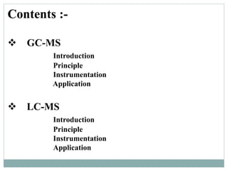 GCMS & LCMS | PPTX
