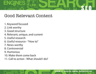Writing Good, Relevant Content for SEO | PPT