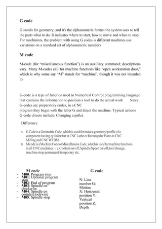 G code and M code | PDF