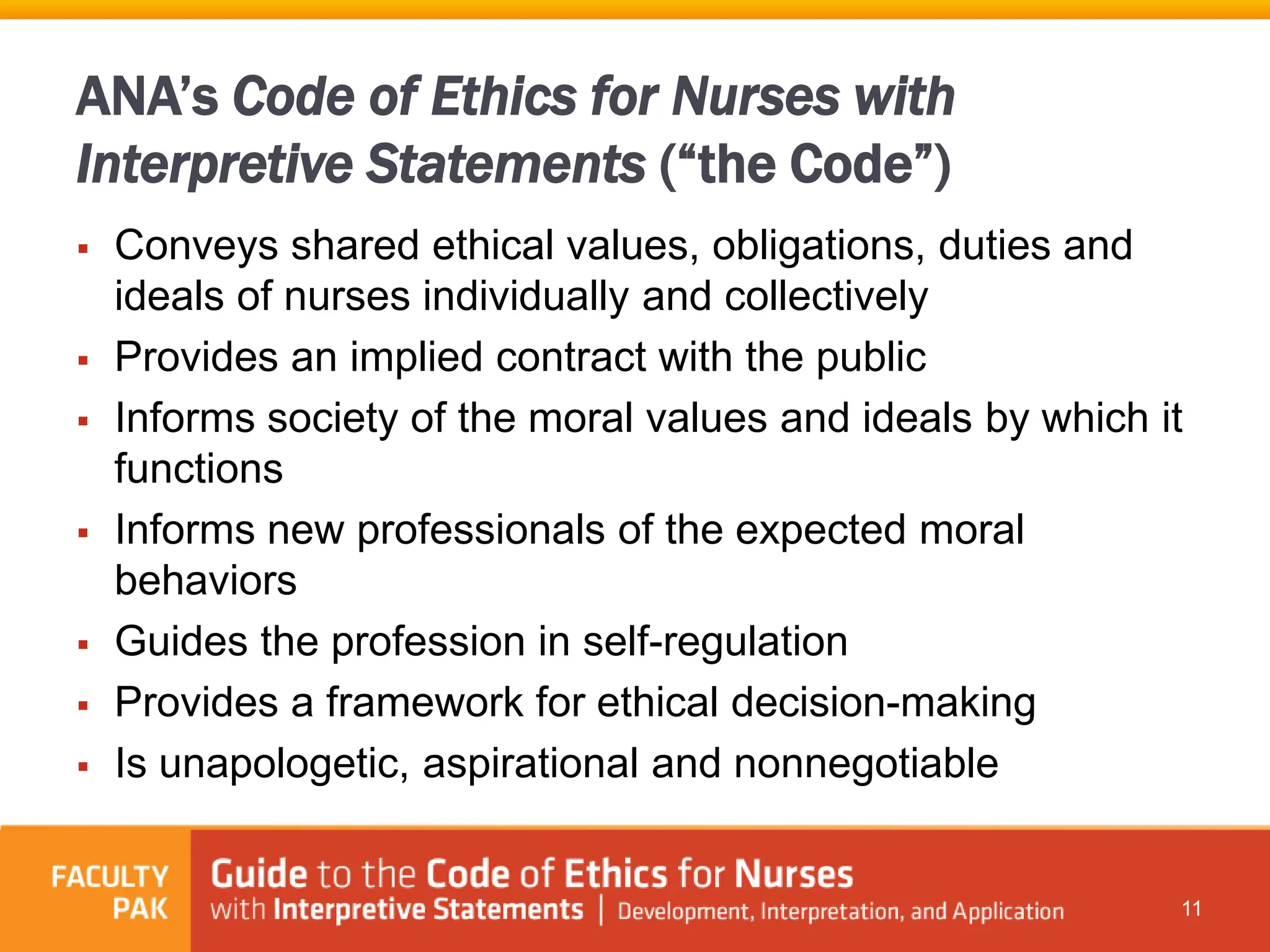 ANA eguide to the code of ethics for nurses | PPTX