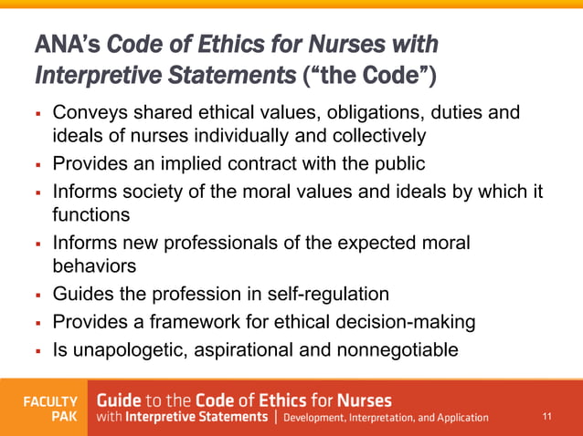 ANA eguide to the code of ethics for nurses | PPTX