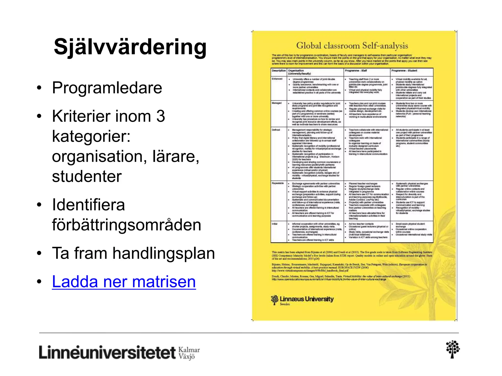 Global Classroom vid Lnu | PPT