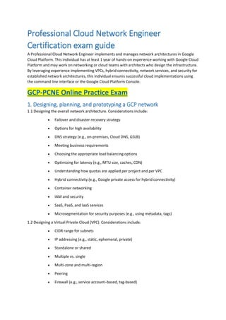 GCP-PCNE Study Guide You Must Follow for Google Cloud Certification | PDF