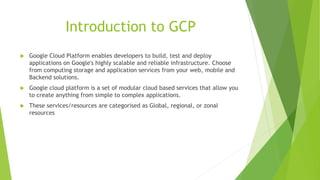 Introduction to GCP presentation | PPTX