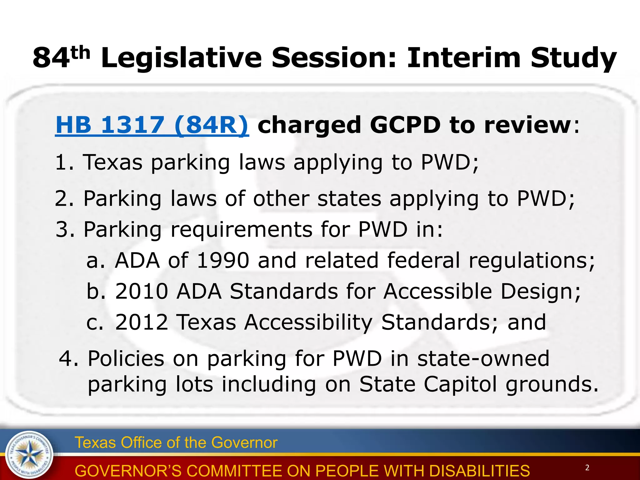 GCPD’s 2016 Study on Accessible Parking and Disabled Placard Abuse: A ...