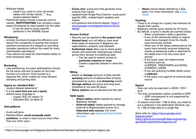 GCP Data Engineer cheatsheet | PDF