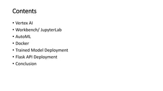 GCP Deployment- Vertex AI | PPTX | Cloud Computing | Internet