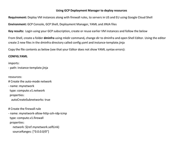 GCP Deployment Manager Demo | PPT