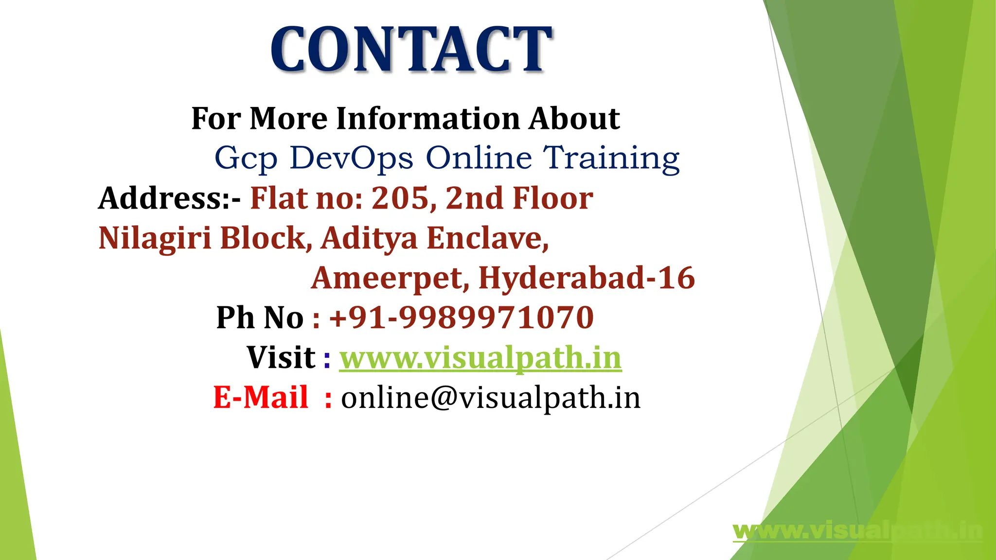 GCP DevOps Training in Ameerpet - Visualpath.pptx