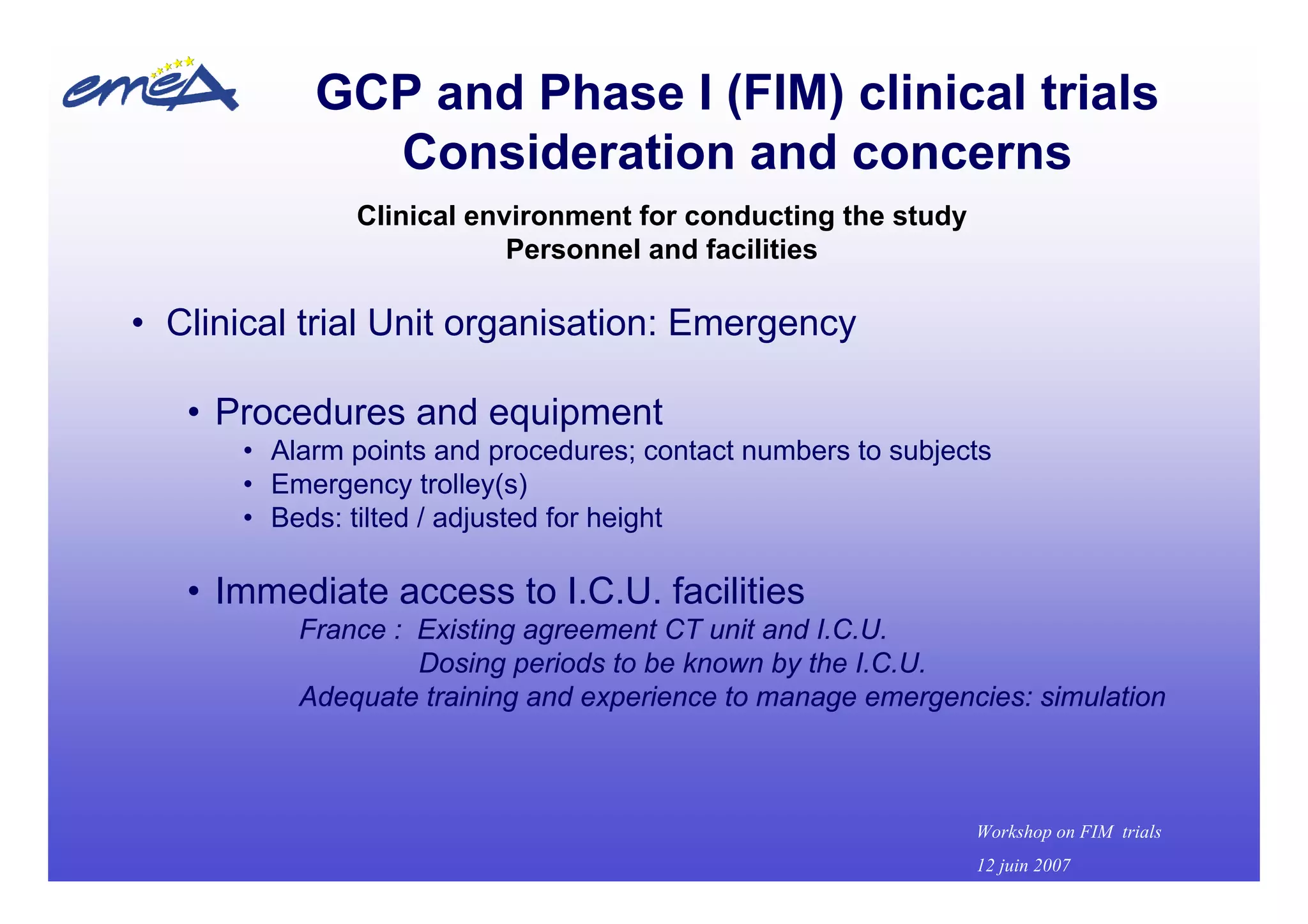 Gcp inspections and phase i clinical trials | PDF
