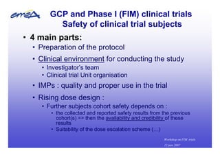 Gcp inspections and phase i clinical trials | PDF