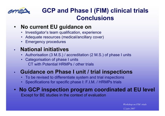 Gcp inspections and phase i clinical trials | PDF
