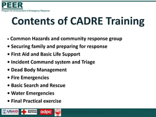 PEER Community Action for Disaster Response (CADRE) | PPTX