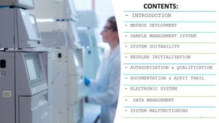 Good chromatography practices - requisites and guidelines | PPTX