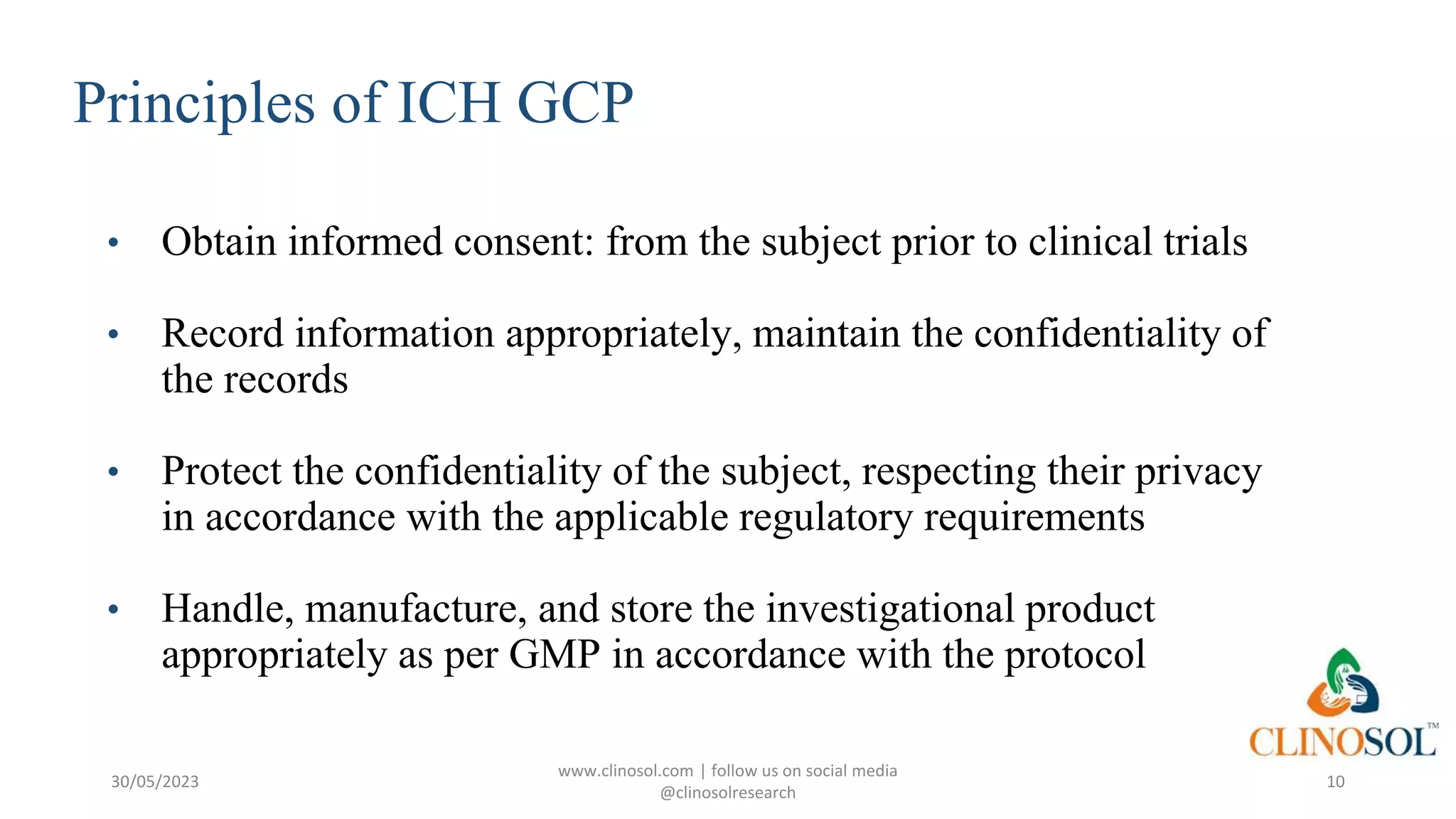 Introduction to Good Clinical Practice (GCP) Guidelines: Ensuring ...