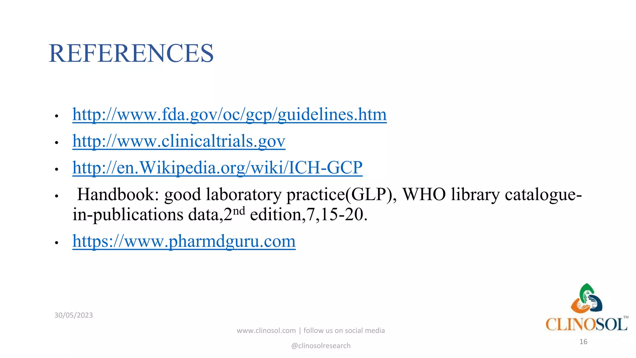 Introduction to Good Clinical Practice (GCP) Guidelines: Ensuring ...