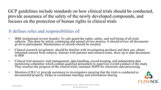 Introduction to Good Clinical Practice (GCP) Guidelines: Ensuring ...