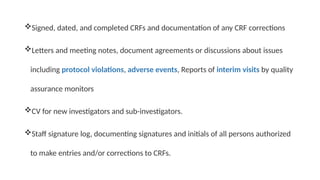 Good Clinical Practices(GCP) -Documentation | PPTX