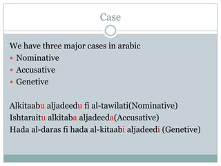 Grammatical Category in Arabic | PPTX