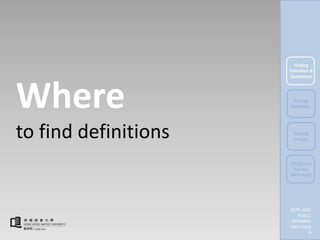 GCPS1005 Library mini-lecture 1: Finding definitions and quotations | PPT