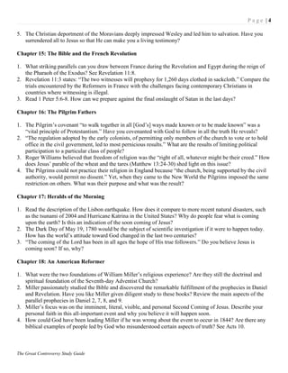 The Great Controversy Study Guides Questions | PDF
