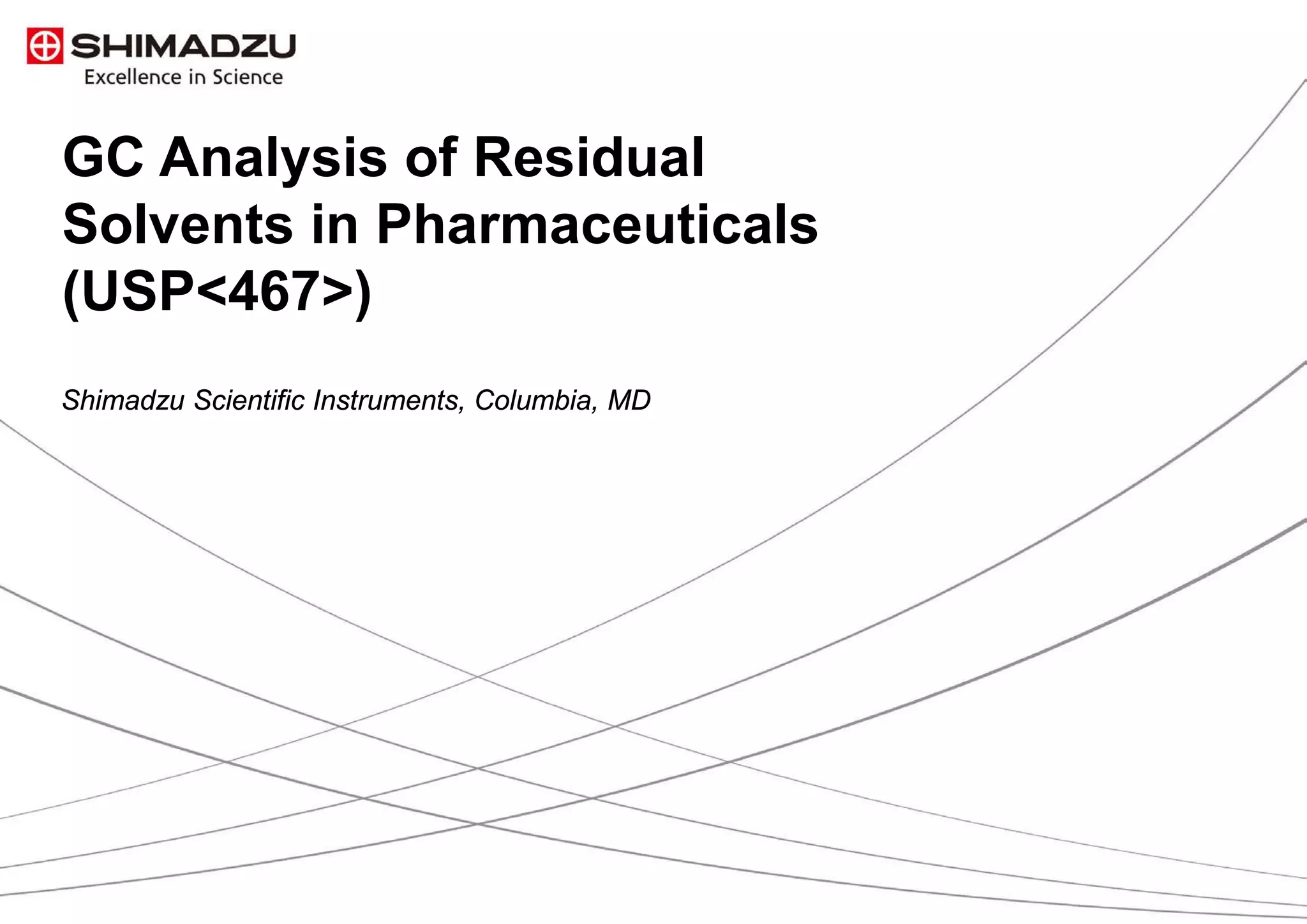 GC Analysis of Residual Solvents in Pharmaceuticals (USP ) | PDF