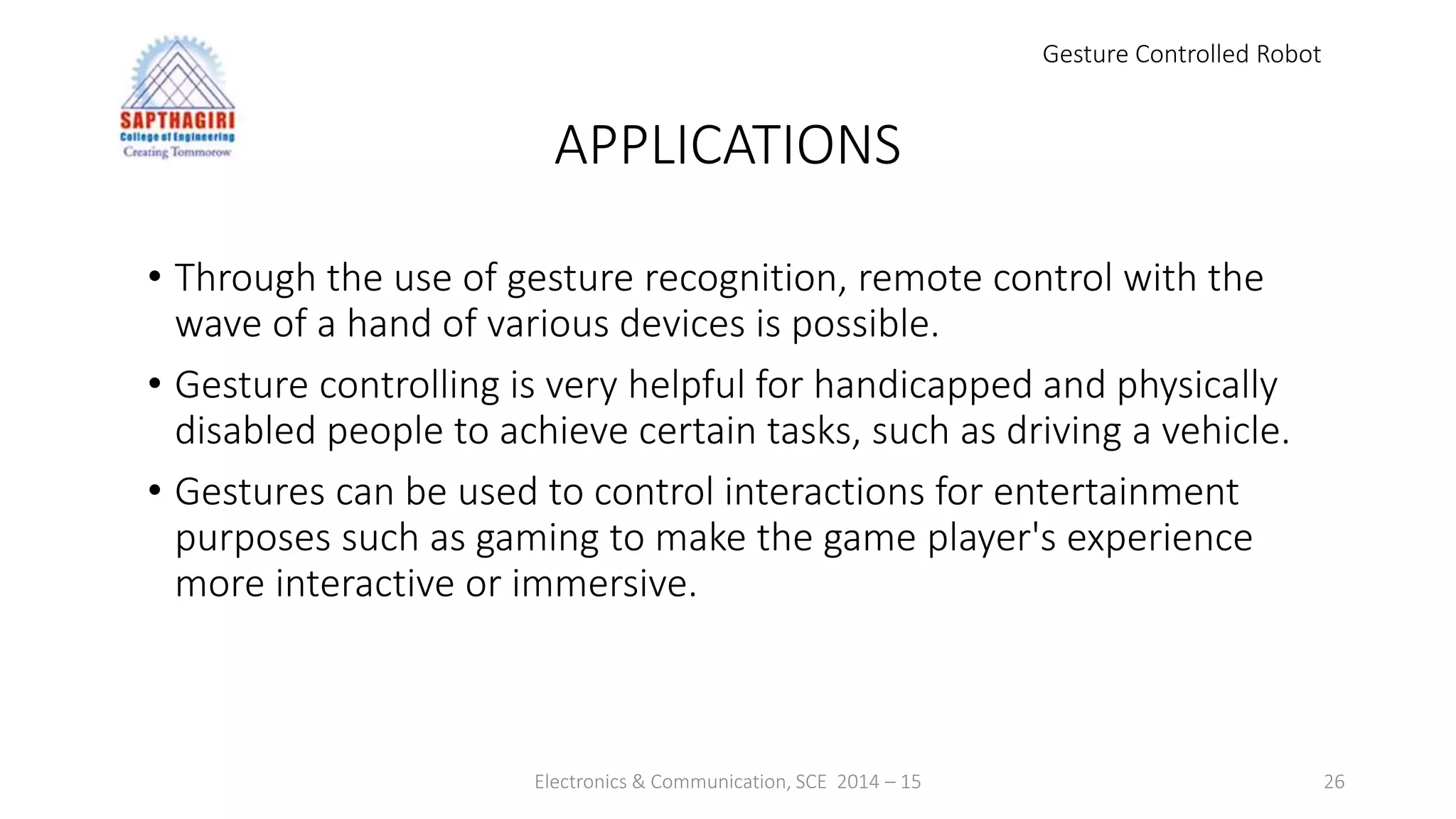 GESTURE CONTROL ROBOT | PPTX
