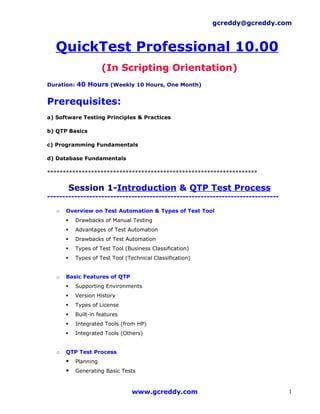 QTP Online Training | DOC