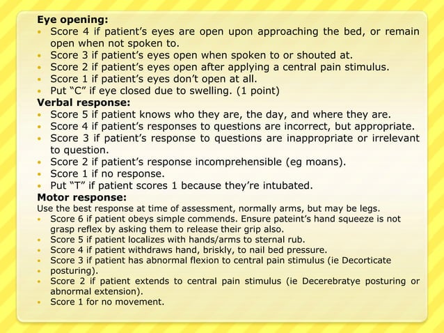 gcs(Glasgow Coma Scale) ppt to understand.pptx | First Aid | Injuries