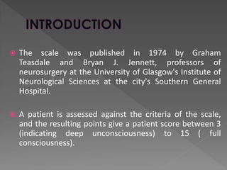 GCS Glasgow coma scale in neurological system | PDF