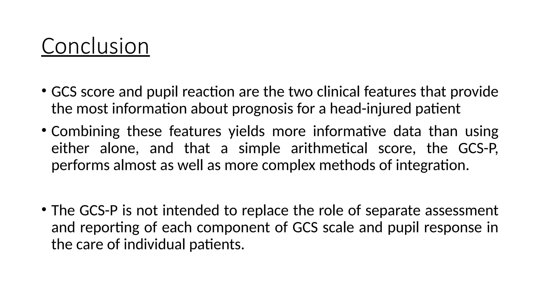 GCS-Pupils score in Traumatic Brain Injury | PPT