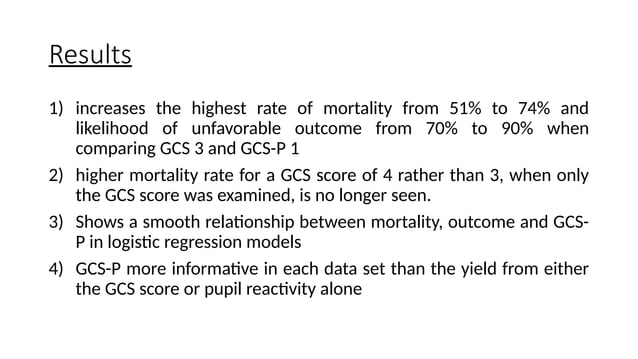 GCS-Pupils score in Traumatic Brain Injury | PPT