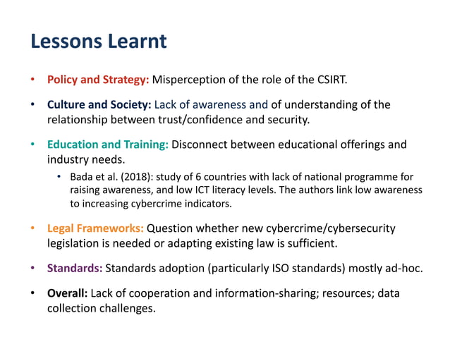 Lessons Learned from Implementing the Cybersecurity Capacity Maturity ...