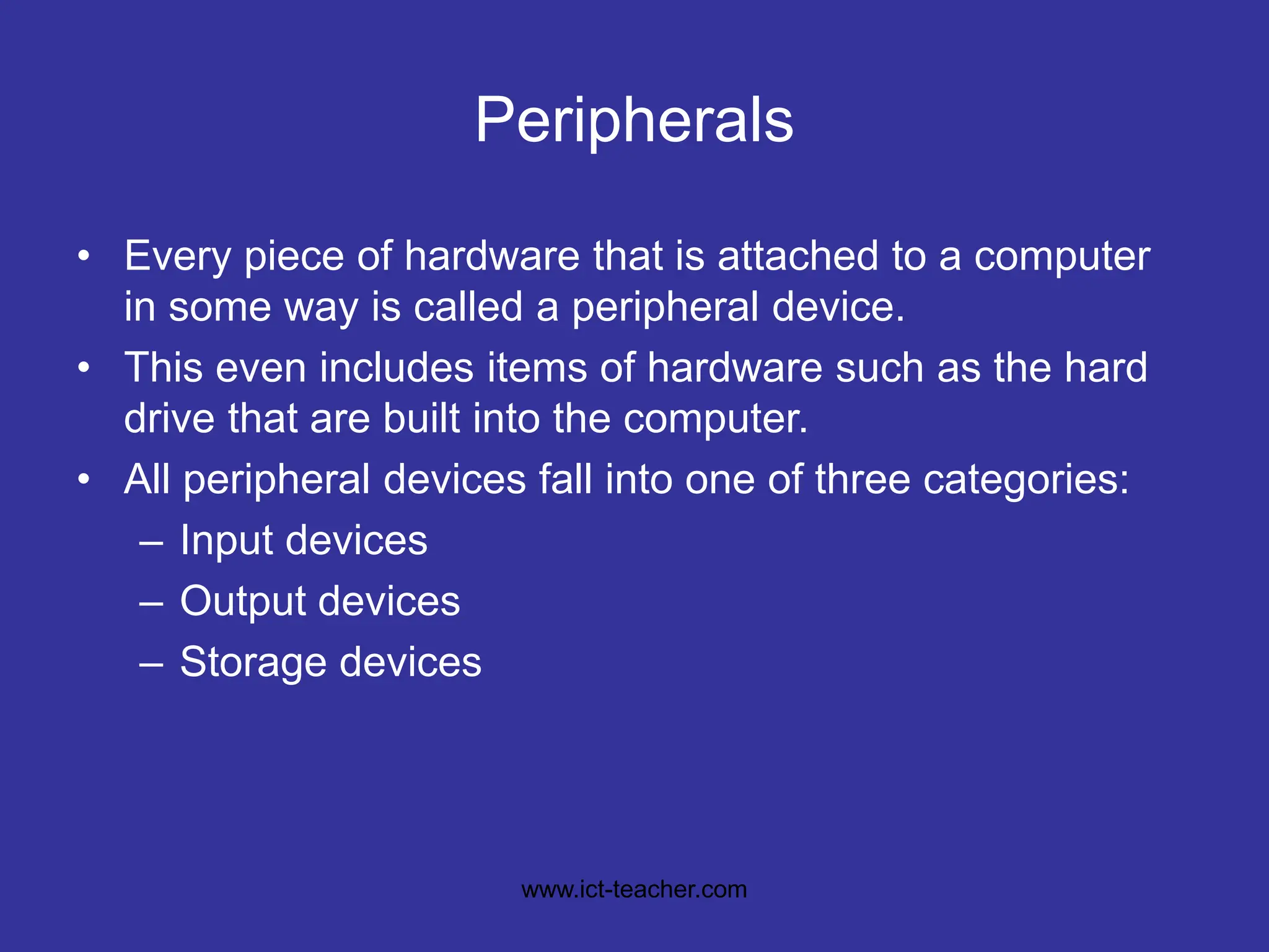 GCSE Hardware components ICT Advanced level | PPT