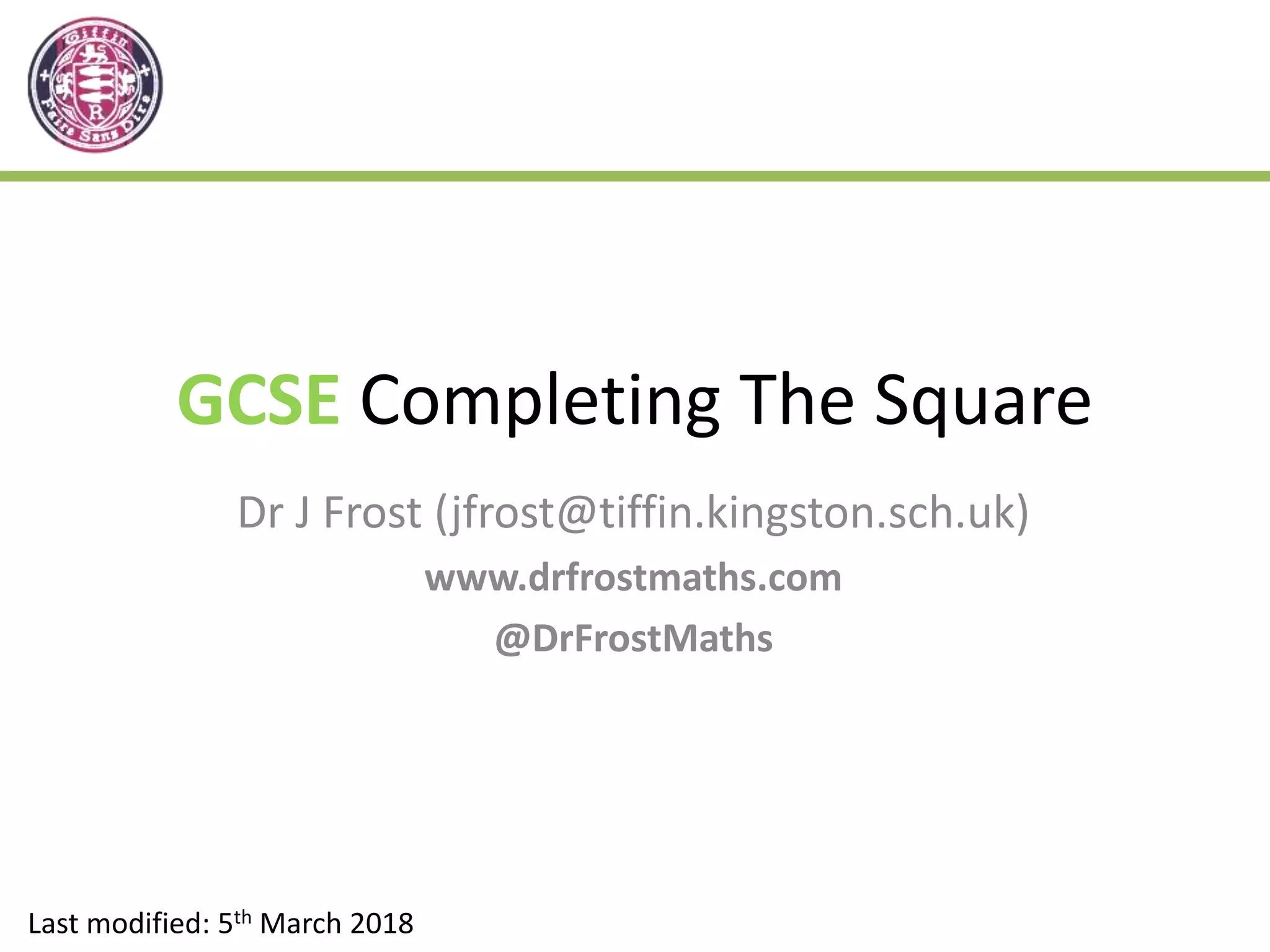 GCSE-CompletingTheSquare.pptx