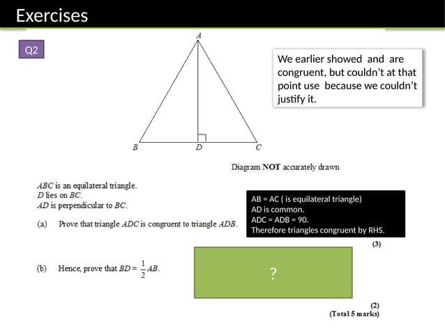 GCSE and IGCSE Congruent Triangles powerpoint | PPTX