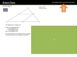 GCSE and IGCSE Congruent Triangles powerpoint | PPTX